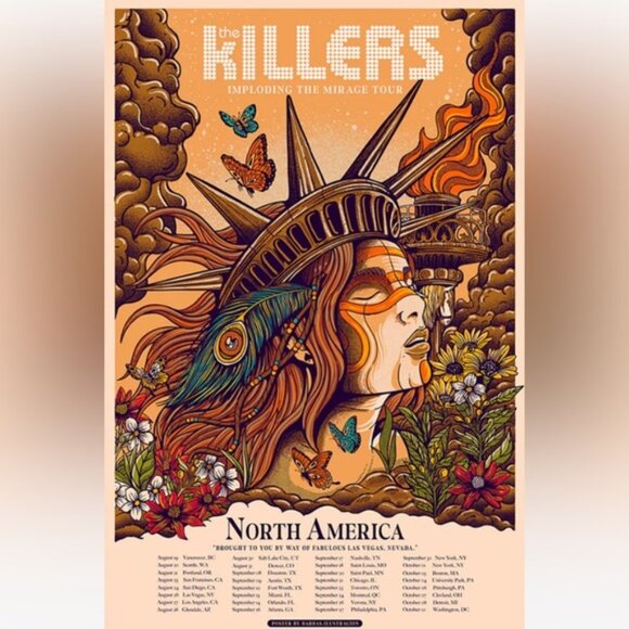 Artisan | Art | The Killers Imploding Mirage Tour Rock Band Poster American Statue Of Liberty ...